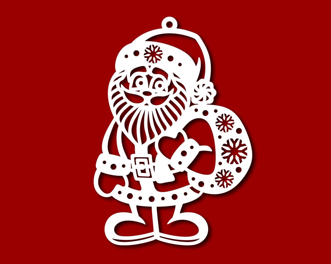 Santa Svg, Christmas Santa Template, Santa Dxf, Santa Claus Dxf, Santa ...