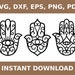 Hamsa Svg, Hamsa Laser Cut, Hamsa Cut File, Hamsa Dxf, Hamsa Clipart ...