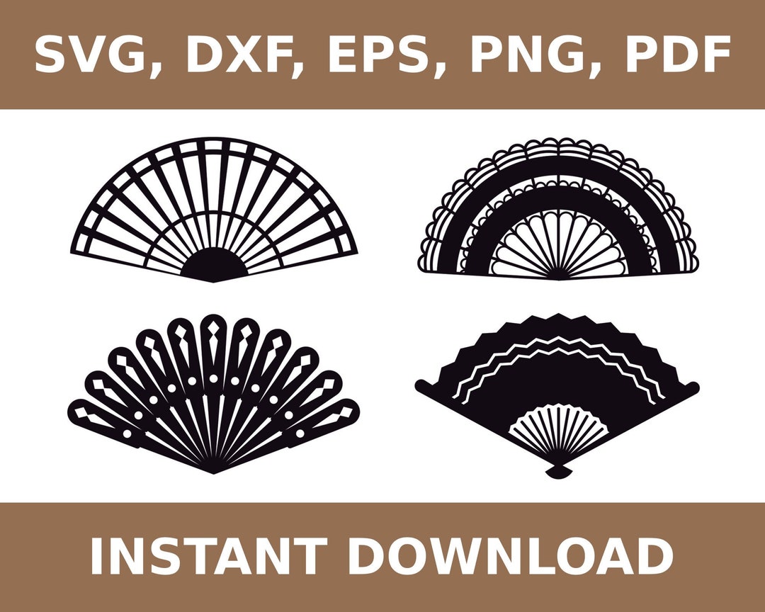 Hand Fan Svg, Hand Fan Dxf, Hand Fan Png, Hand Fan Cut File, Hand Fan ...