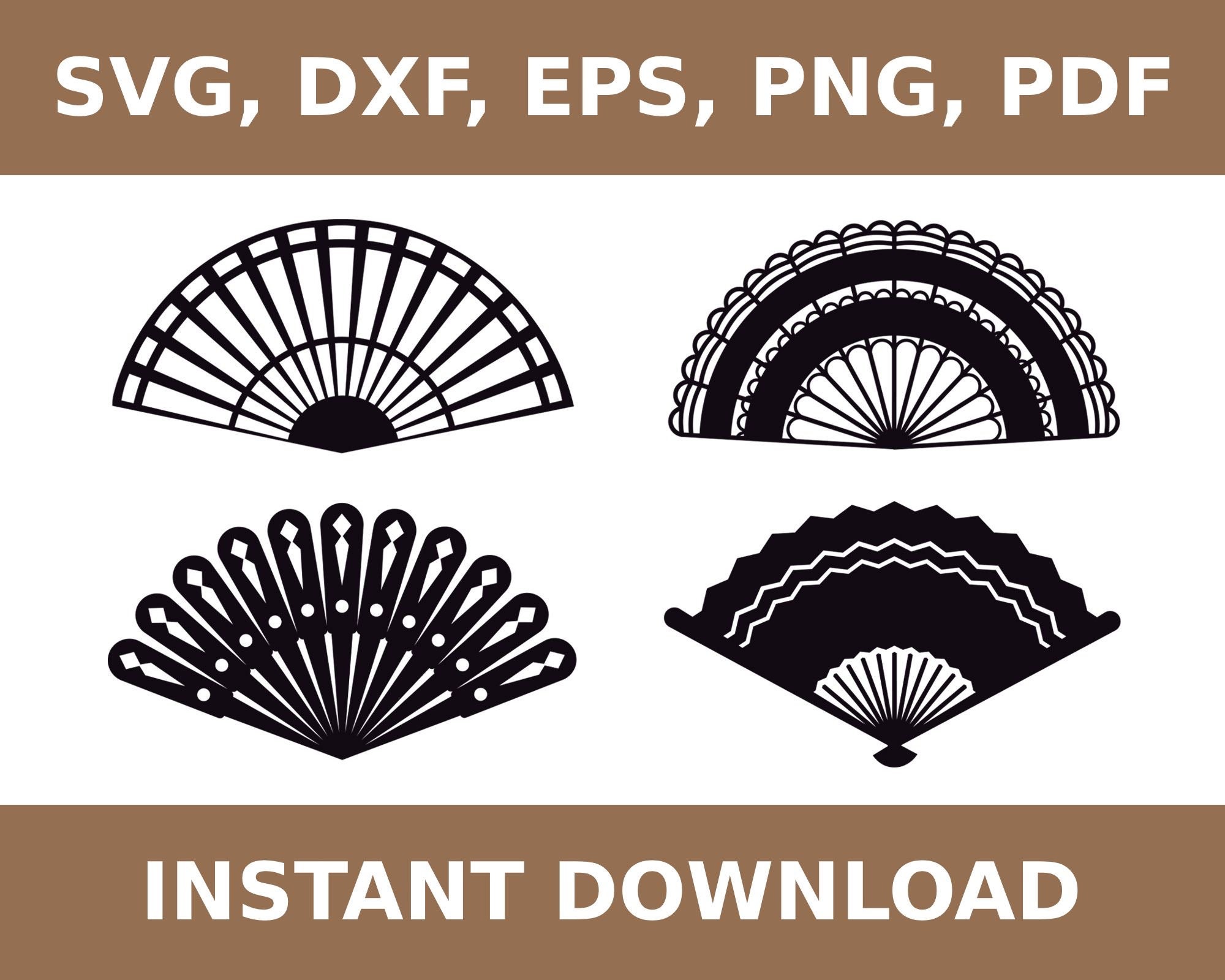 Hand Fan Svg, Hand Fan Dxf, Hand Fan Png, Hand Fan Cut File, Hand Fan ...