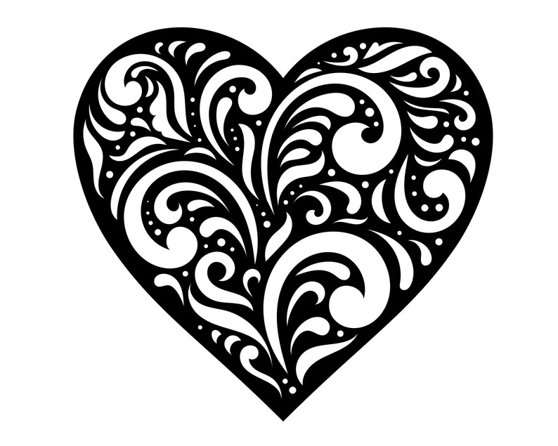 Heart Svg, Heart Dxf, Heart Png, Heart Laser Cut, Heart Cut File, Heart ...
