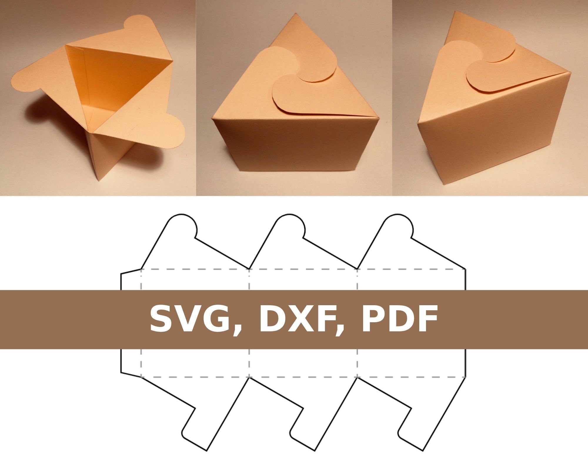 Triangle Box Template, Foldable Box, Foldable Gift Box, Folding Gift ...