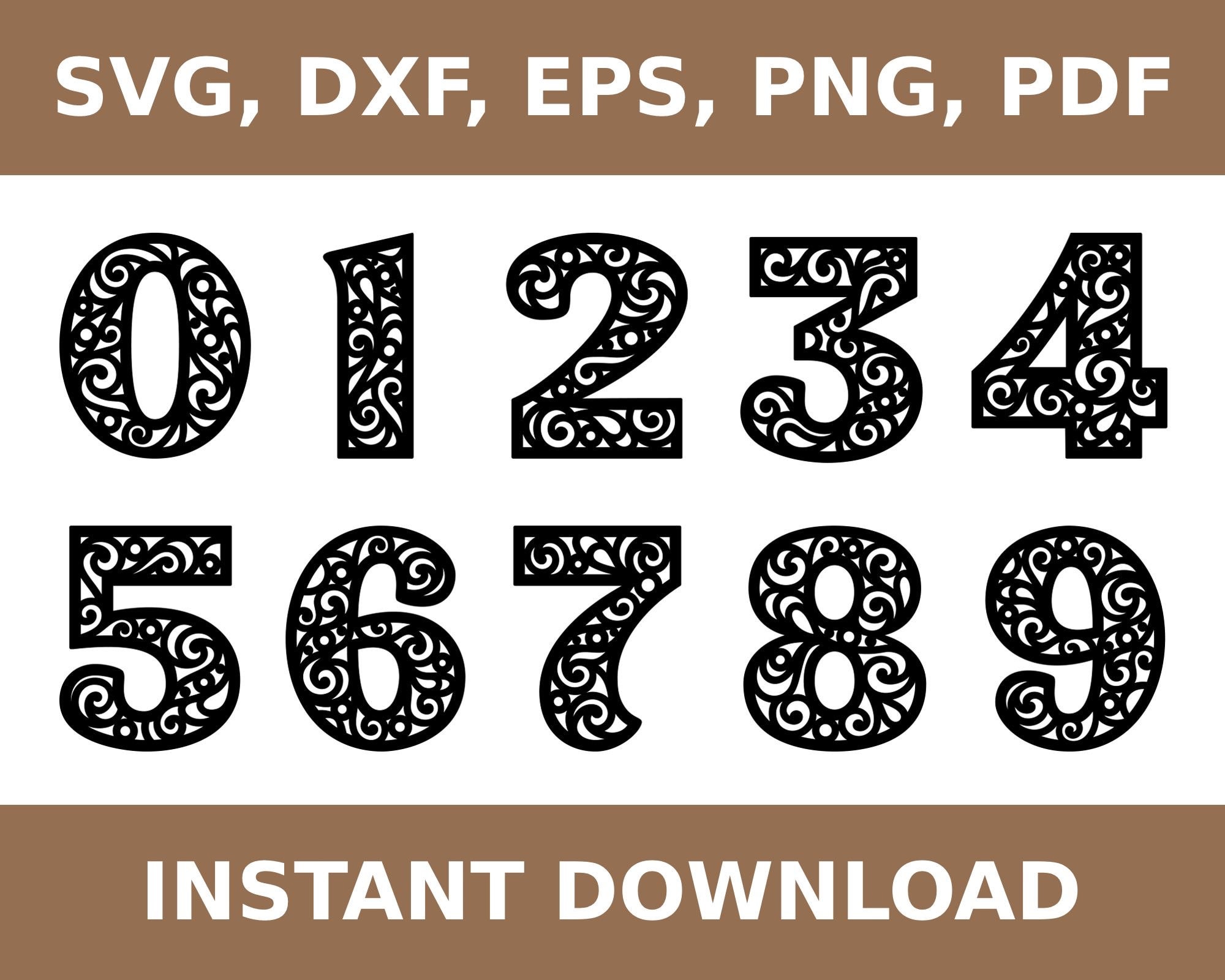 Numbers Svg, Numbers Template, Numbers Dxf, Number Dxf, Numbers Png ...