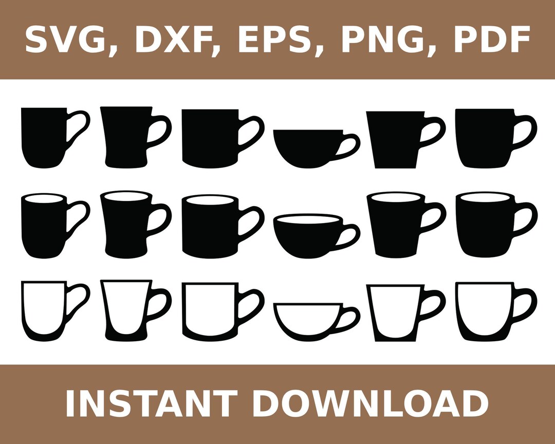 Coffee Cup Svg, Coffee Mug Svg, Teacup Svg, Tea Mug Svg, Coffee Cup Dxf ...