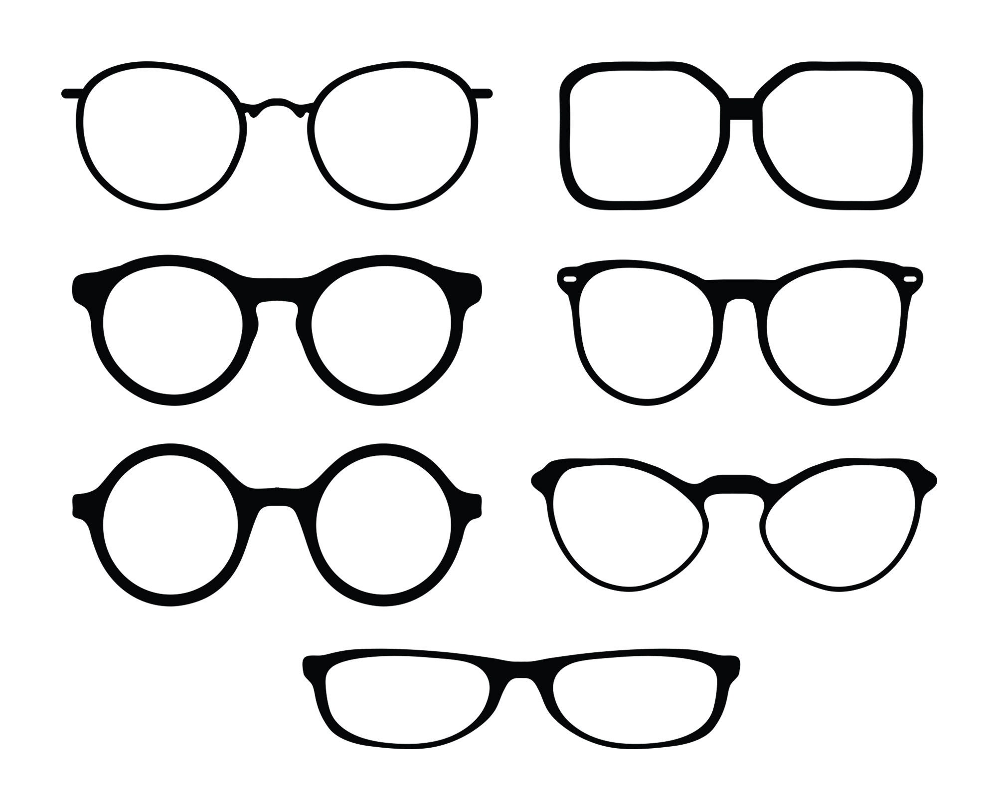 Glasses Svg, Glasses Template, Glasses Png, Glasses Cut File, Glasses ...