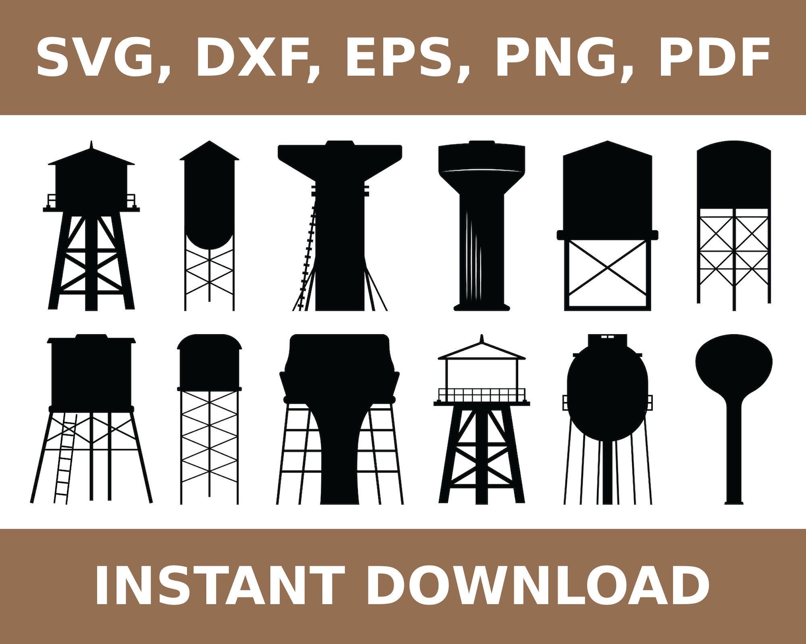 Water Tower Svg, Water Tower Png, Water Tower Template, Water Tower ...