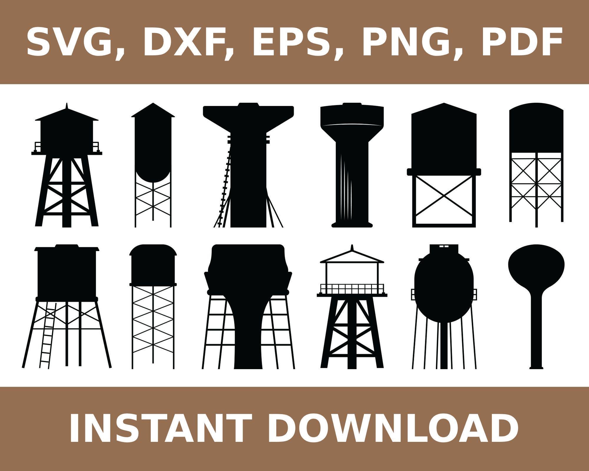 Water Tower Svg, Water Tower Png, Water Tower Template, Water Tower ...