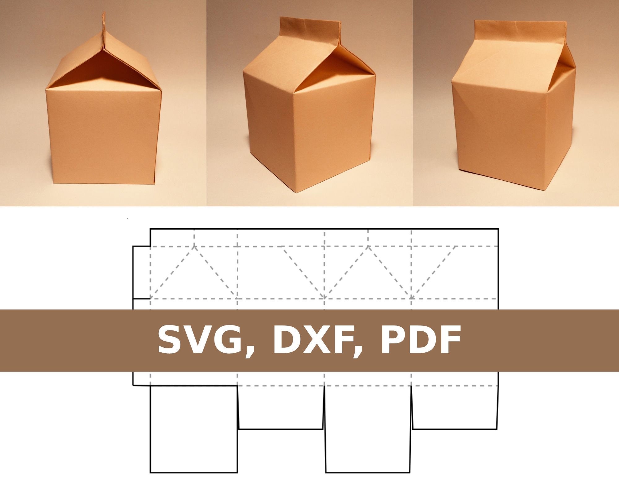 Milk Box Template, Milkbox, Carton Box, Juice Box, Cricut, Silhouette ...