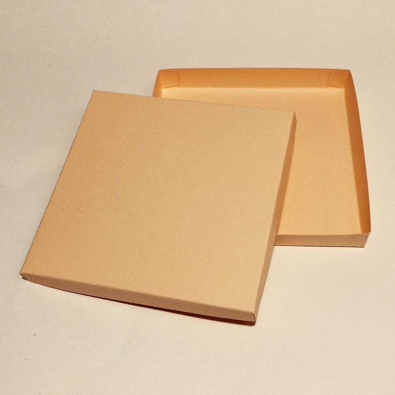 Flat Box With Lid, Flat Square Box Template, Flat Gift Box, Square Box ...