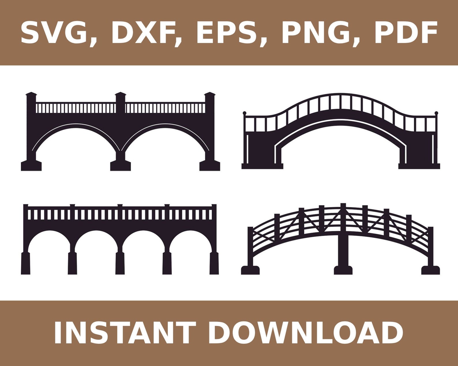 Bridge Svg, Bridge Dxf, Bridge Png, Bridge Laser Cut, Bridge Cut File ...