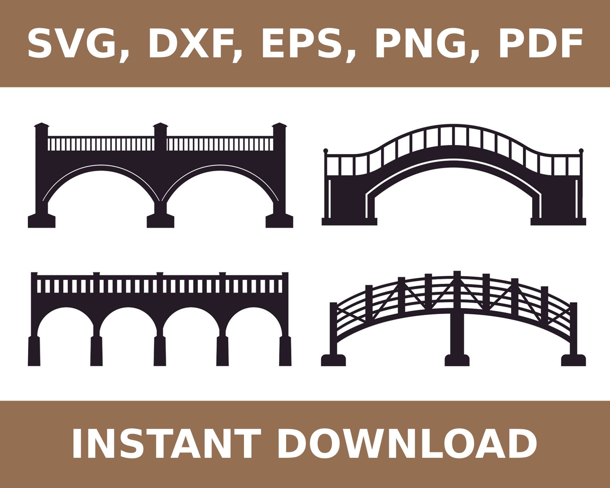 Bridge Svg, Bridge Dxf, Bridge Png, Bridge Laser Cut, Bridge Cut File ...