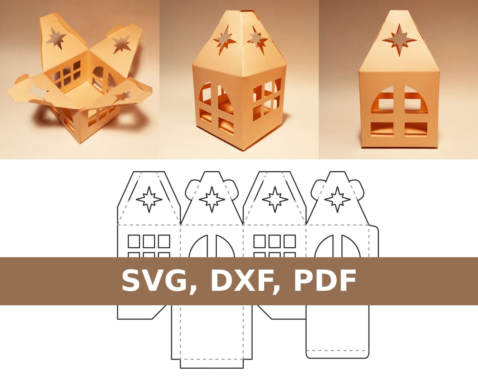 House Box Template, Christmas Gift Box, Christmas House Box, House Gift ...