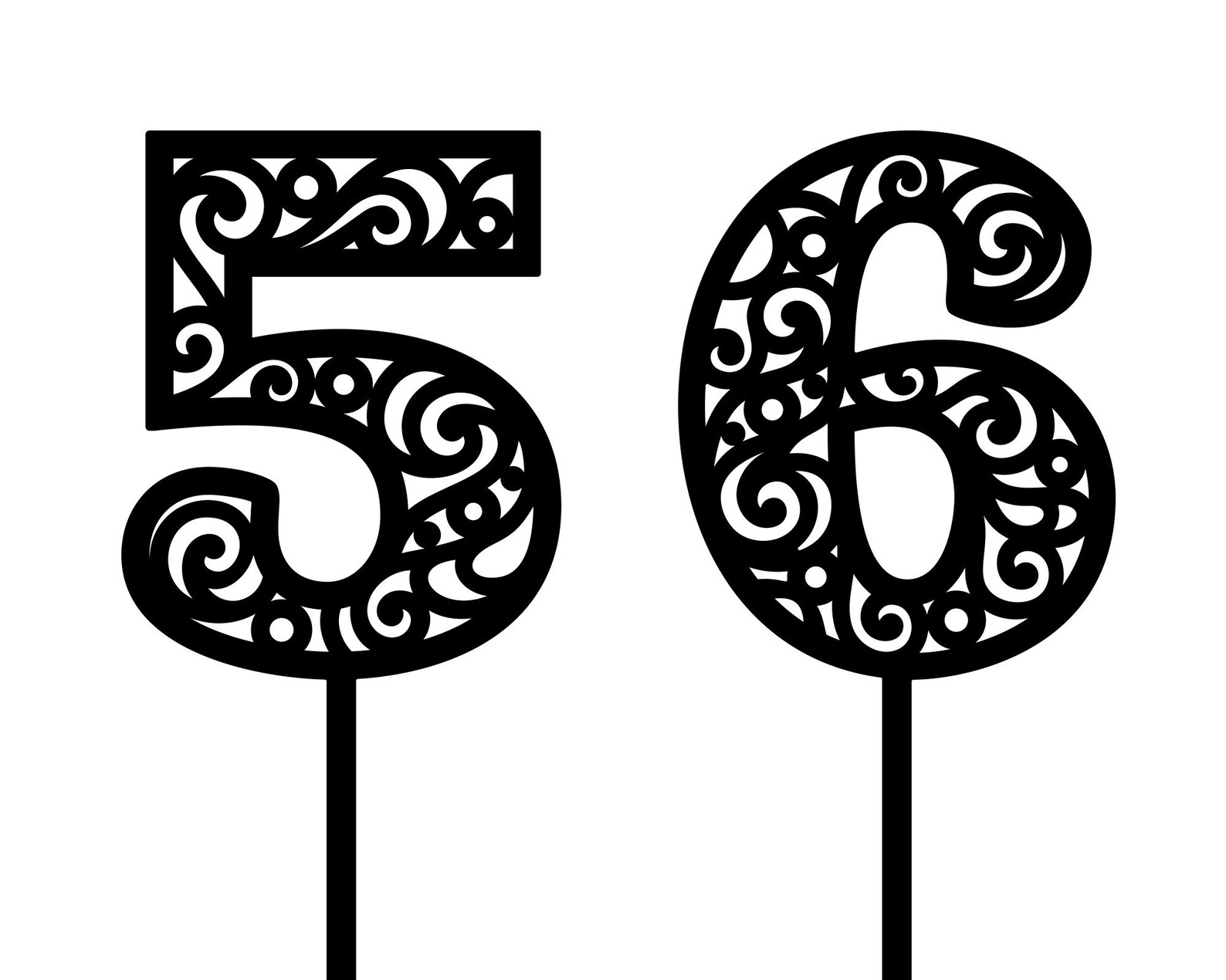 Cake Topper Svg, Shaker Topper Numbers, Cake Toppers Template, Cake ...