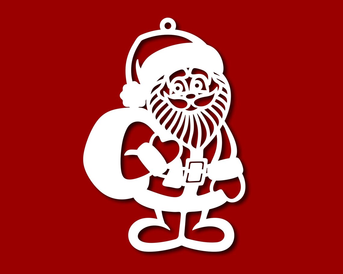 Santa Svg, Christmas Santa Template, Santa Dxf, Santa Claus Dxf, Santa ...