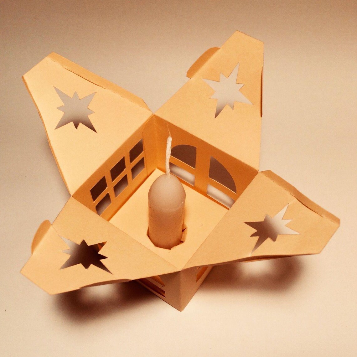 Candle Box Template, Christmas Candle Holder, House Candle Holder ...