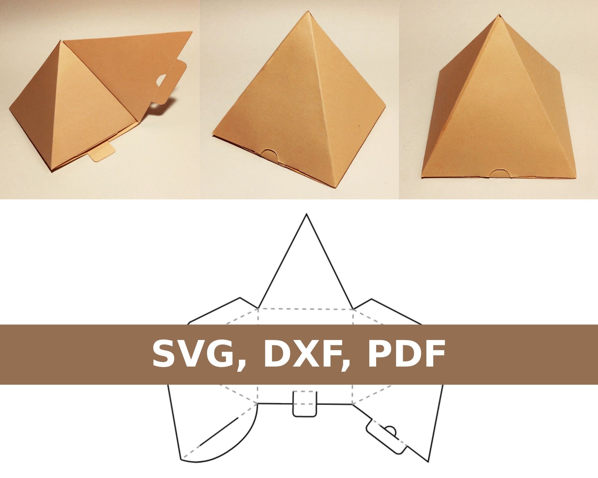 Pyramid Box Template, Pyramid Container, Pyramid Shaped Box, Pyramid ...
