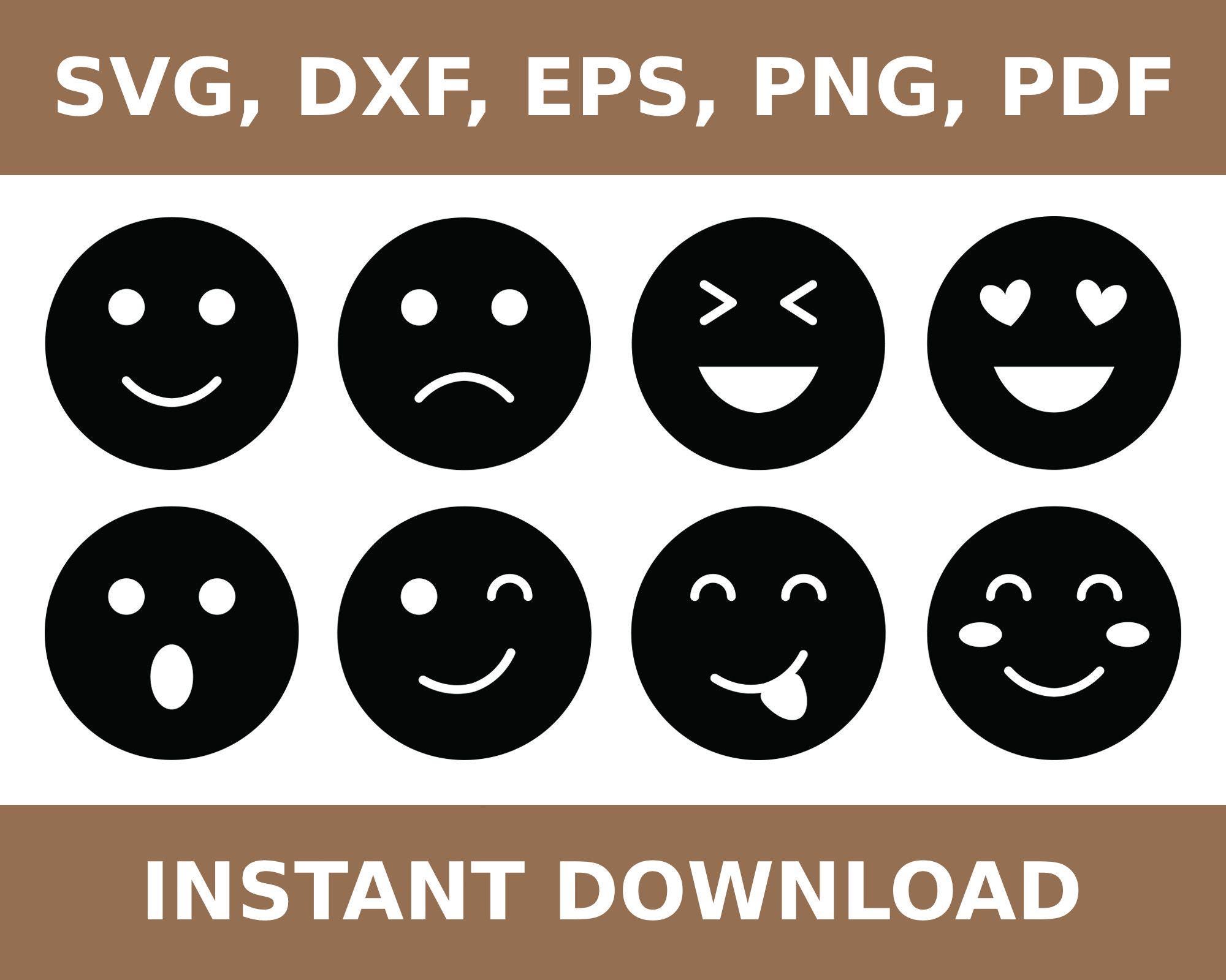 Emoji Svg, Emoji Dxf, Emojis Dxf, Emoji Template, Emoji Cut File, Emoji ...