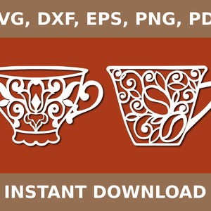 Coffee Cup Svg, Teacup Svg, Coffee Cup Dxf, Tea Cup Dxf, Teacup Dxf ...