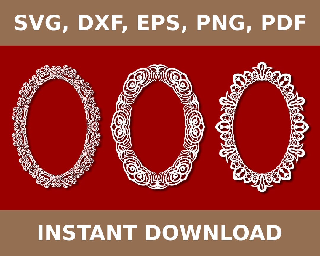 Oval Frame Svg, Oval Frame Dxf, Oval Frame Png, Mirror Frame Dxf ...