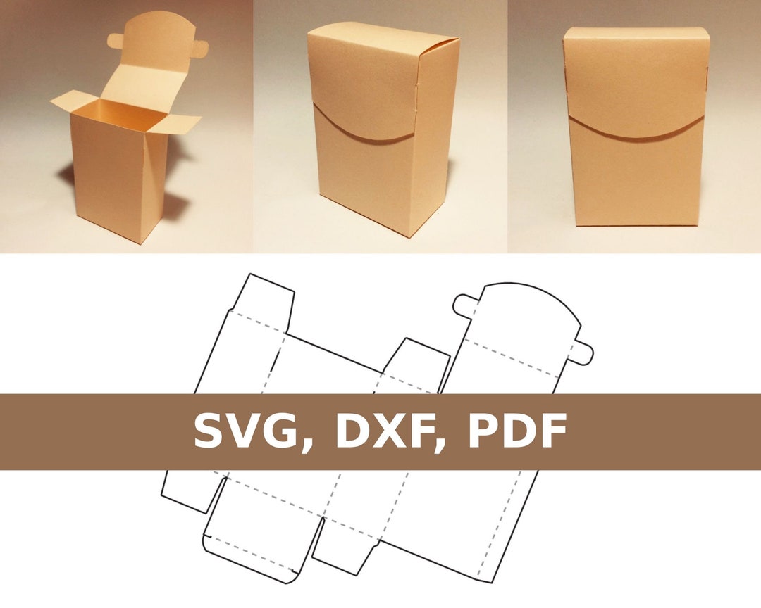 Overlap Box Template, Box With Cover, Box With Overlap, Cover Box, SVG ...