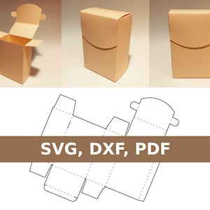 Overlap Box Template, Box With Cover, Box With Overlap, Cover Box, SVG ...