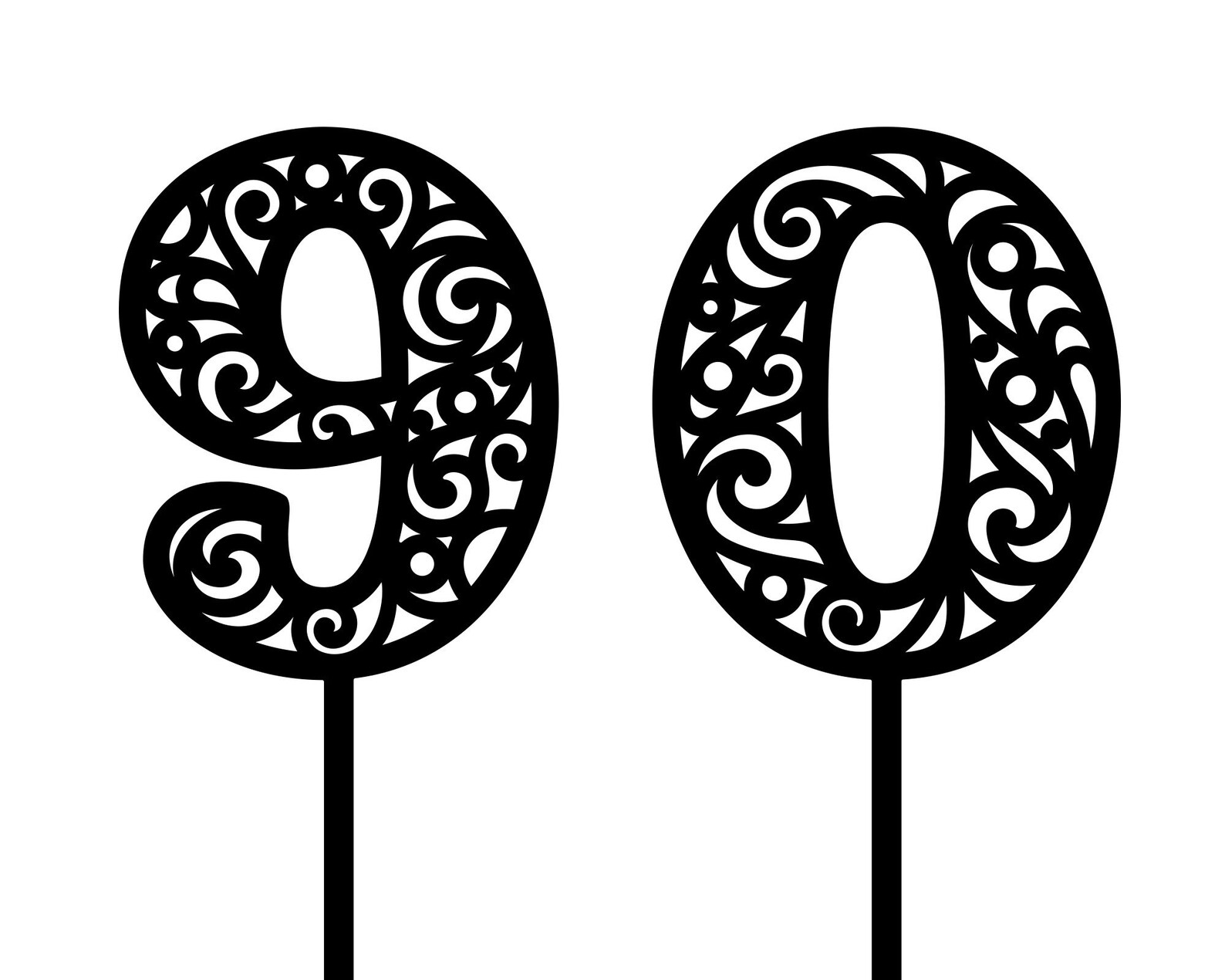 Cake Topper Svg, Shaker Topper Numbers, Cake Toppers Template, Cake ...