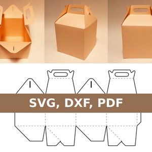 Square Gift Box Template, Gable Box, Square Box, Gable Gift Box ...