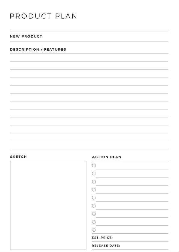 New Product Planner Printable Organize, Plan, and Launch Your Ideas - Etsy