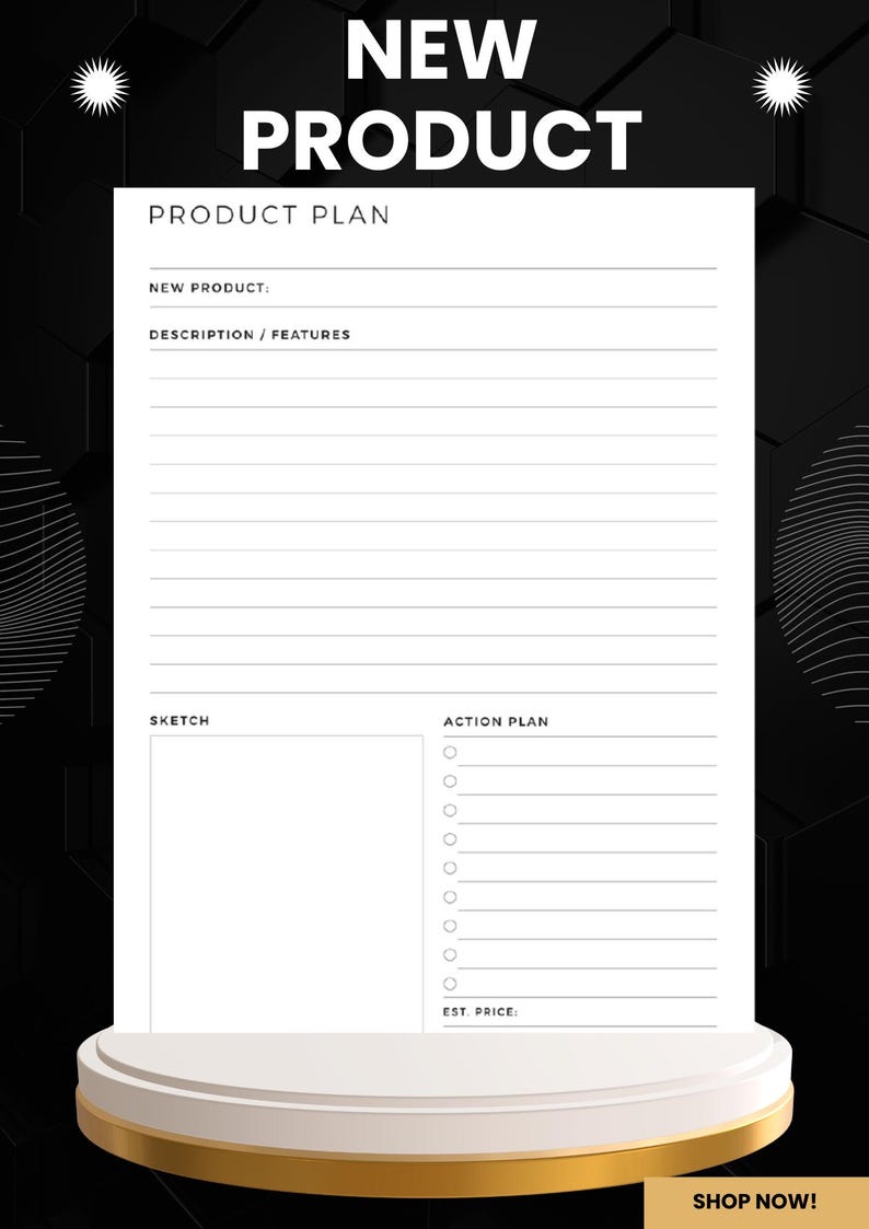 New Product Planner Printable Organize, Plan, and Launch Your Ideas - Etsy