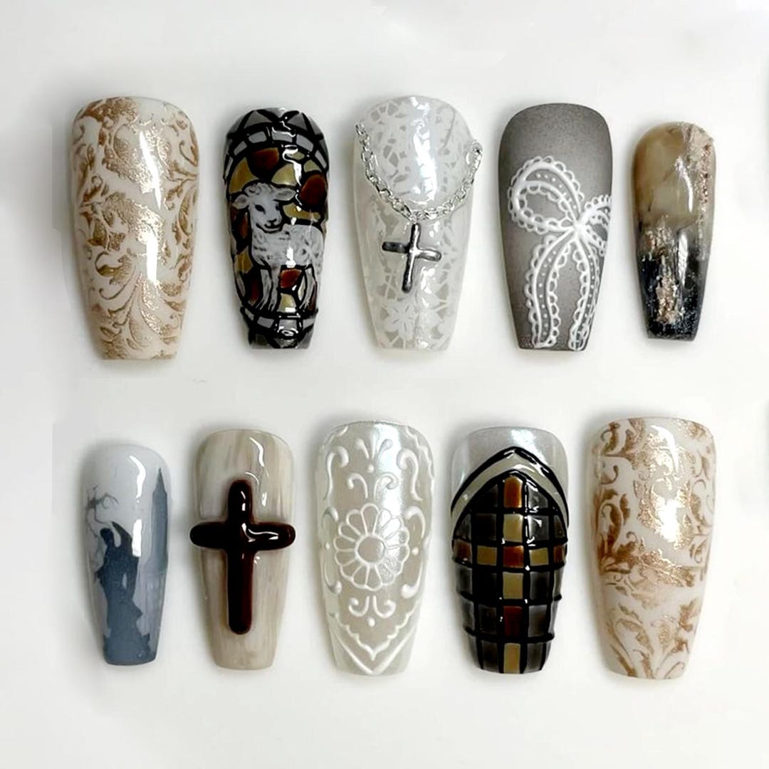 Luxury Goat Press on Nails, Custom Press-on Nail, Holiday Party ...