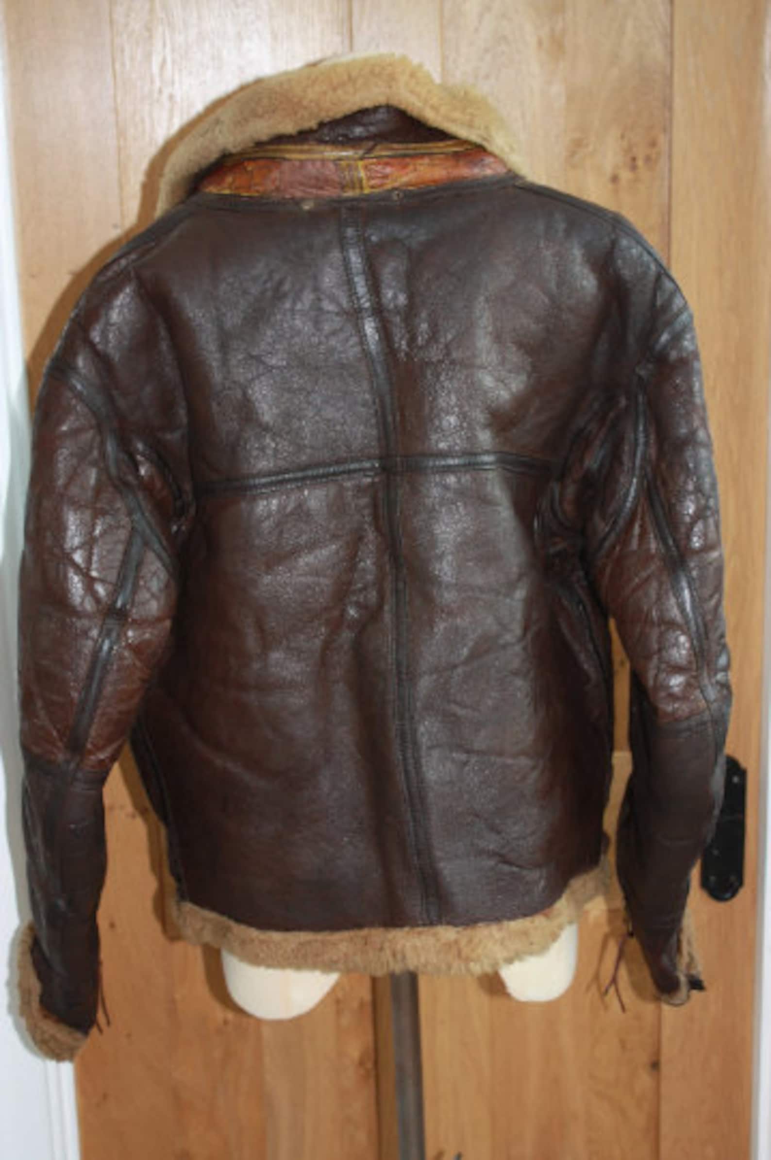 IRWIN RAF Leather Flying Bomber Jacket - Etsy
