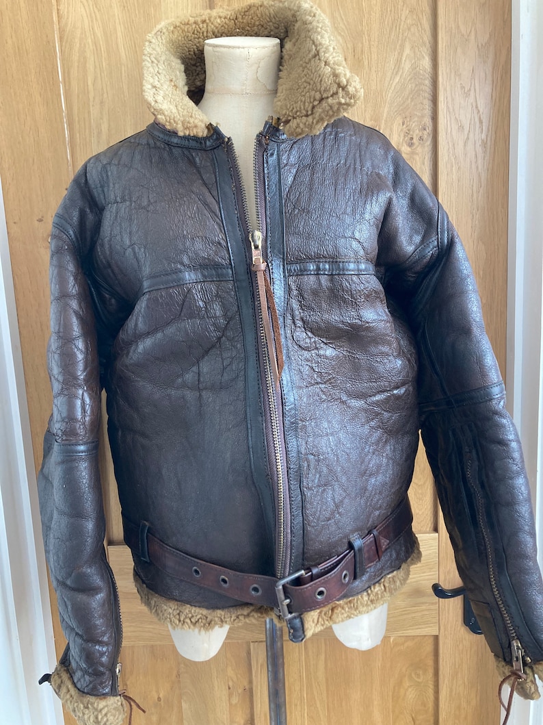 IRWIN RAF Leather Flying Bomber Jacket - Etsy