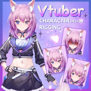 Custom Kawaii Vtuber Model Commission, Character Design, Cutting ...