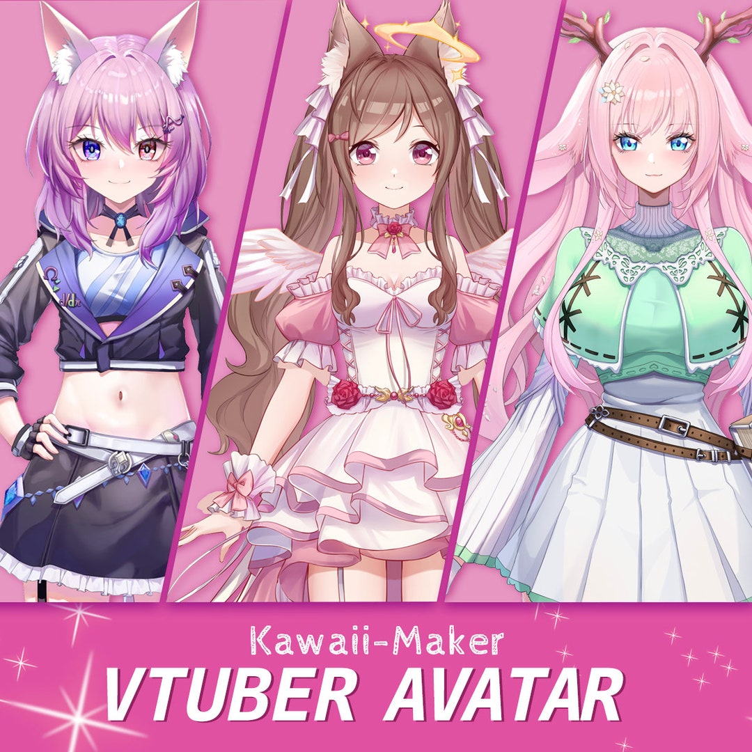 Custom Kawaii Vtuber Model Commission, Character Design, Cutting ...