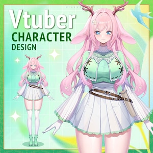 Custom Kawaii Vtuber Model Commission, Character Design, Cutting ...
