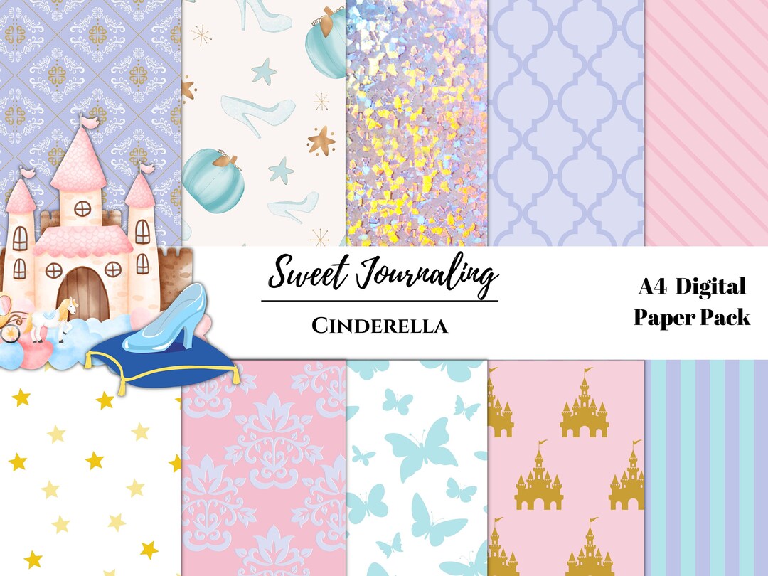 Digital Download - Cinderella Inspired | A4 Scrapbooking Paper Pack ...