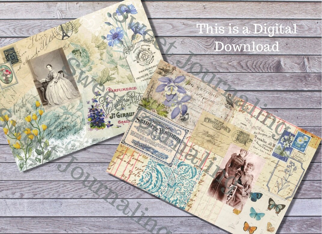 Digital Download -A4 Vintage Collage Masterboard Pack and Ephemera ...