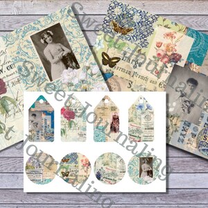 Digital Download -A4 Vintage Collage Masterboard Pack and Ephemera ...