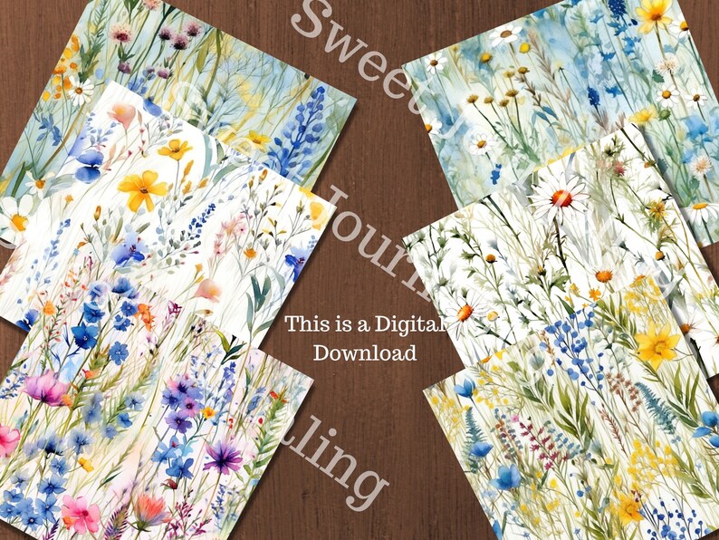 Digital Download - Seamless Watercolor Wild Flowers Pattern | Floral ...