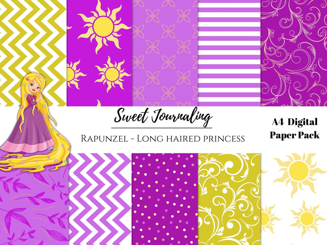 Digital Download - Rapunzel Inspired | A4 Scrapbooking Paper Pack Junk ...