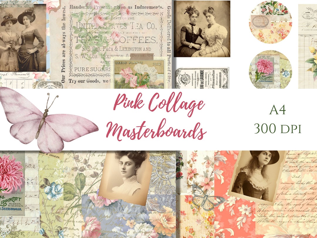 Digital Download A4 Vintage Collage Masterboard Pack and Ephemera ...