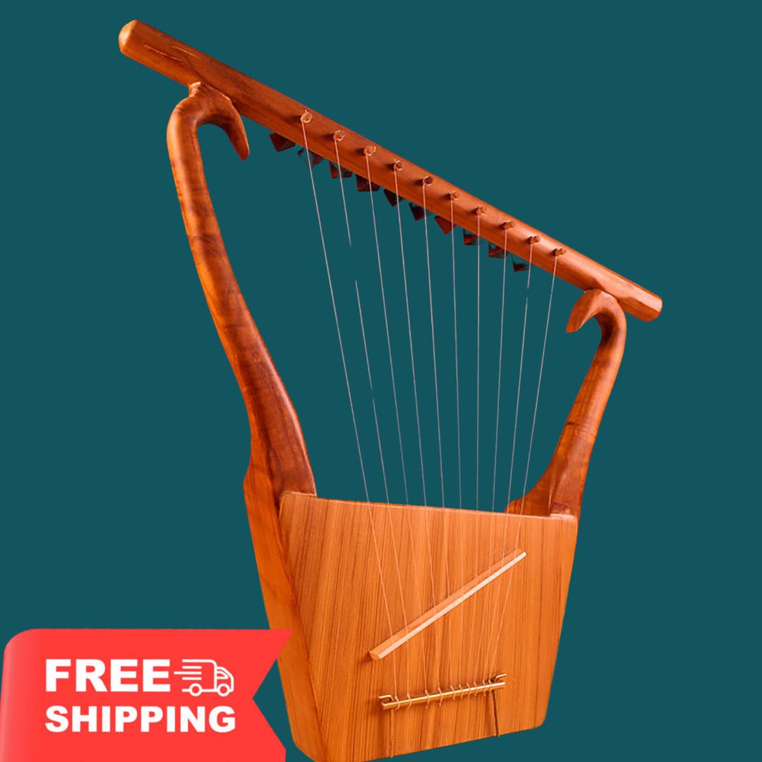 10 String Lyre of King David – Har Megiddo | Handcrafted Biblical Lyre Harp | Ancient Musical ...