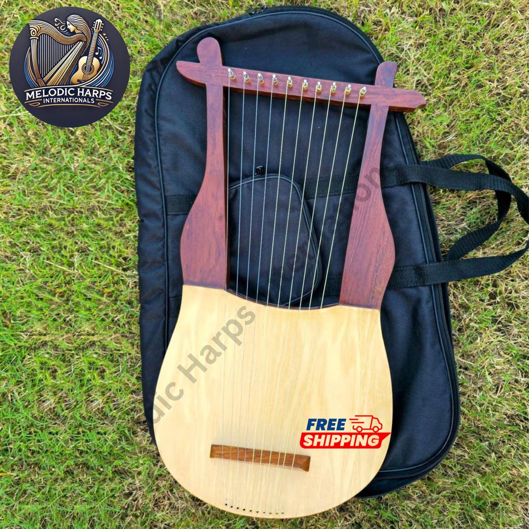 Handmade 10 String Kinnor Lyre Harp: Biblical Rosewood Harp With Bag - Etsy