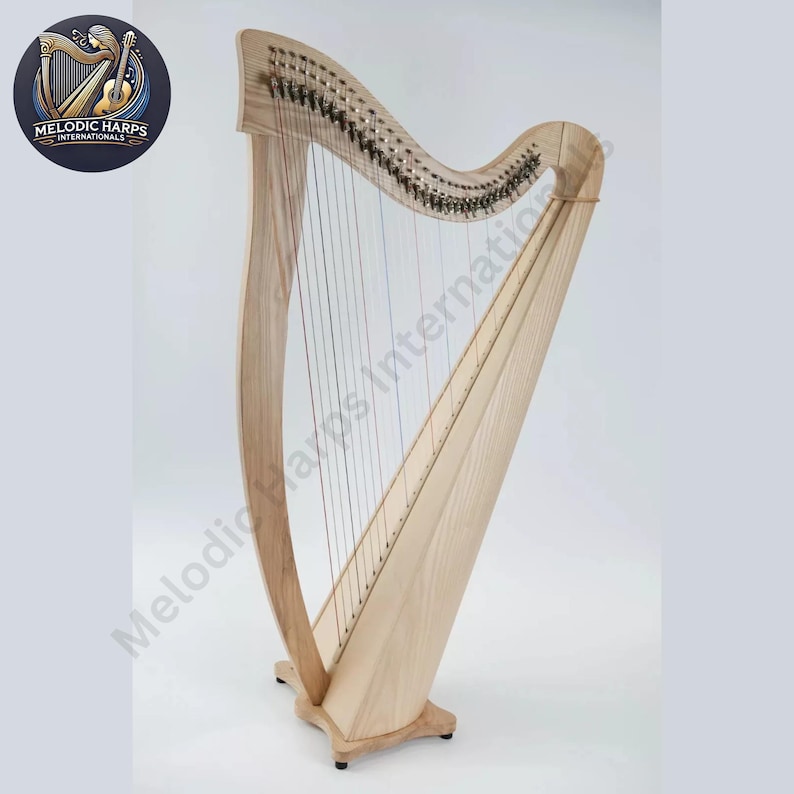 34 String Ash Wood Lever Harp: Celtic Folk Instrument With Bag - Etsy UK