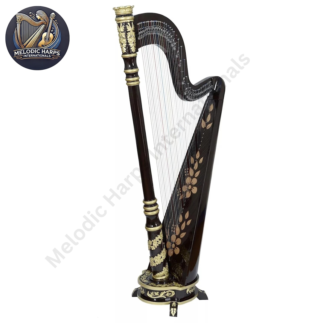 42-string Concert Harp: Luxury Handcrafted Pillar Style Wooden Harp - Etsy