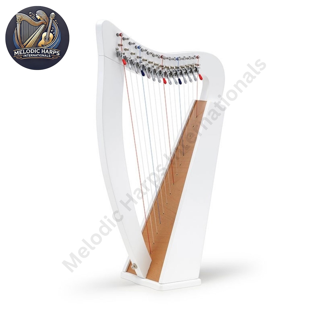 15 Strings Baby Harp - Handcrafted Deco Painted Celtic Irish Harp With ...