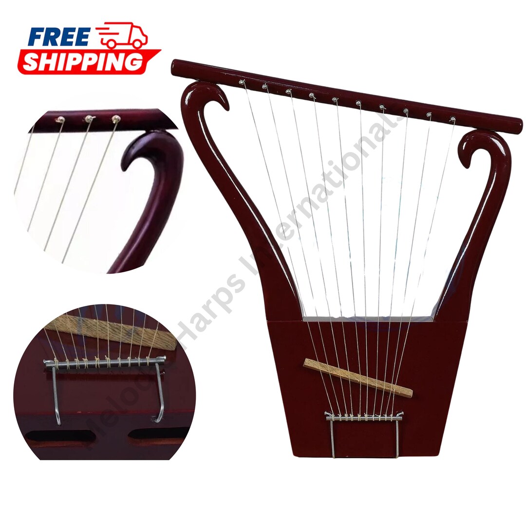 10 String King David Lyre Harp | Solid Wood Celtic Megiddo Harp With ...