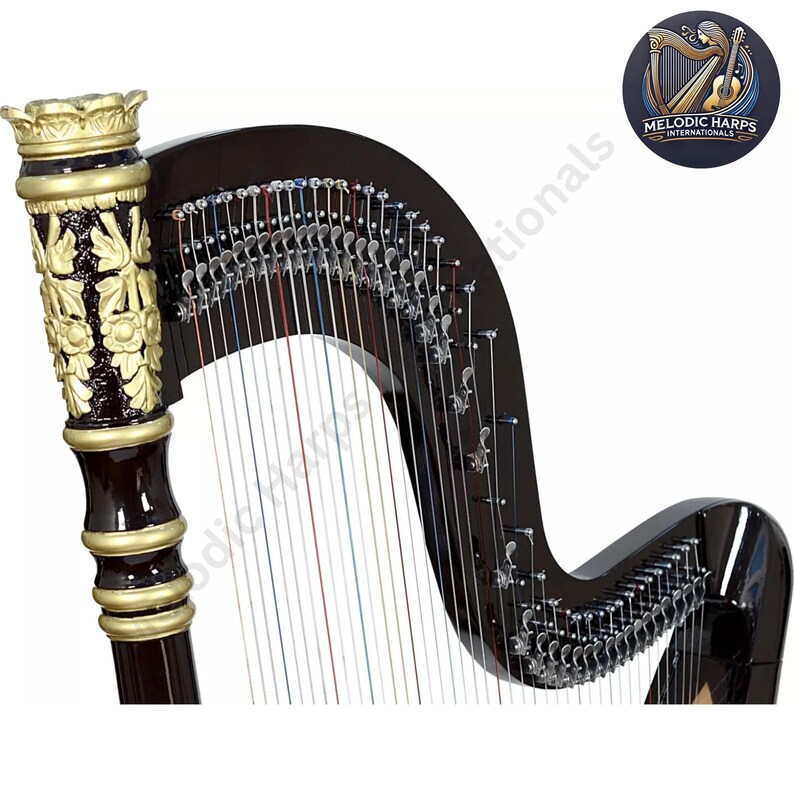 42-string Concert Harp: Luxury Handcrafted Pillar Style Wooden Harp - Etsy