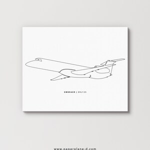 Embraer ERJ135 | Min Detail | Minimalist Single-line Illustration - Etsy