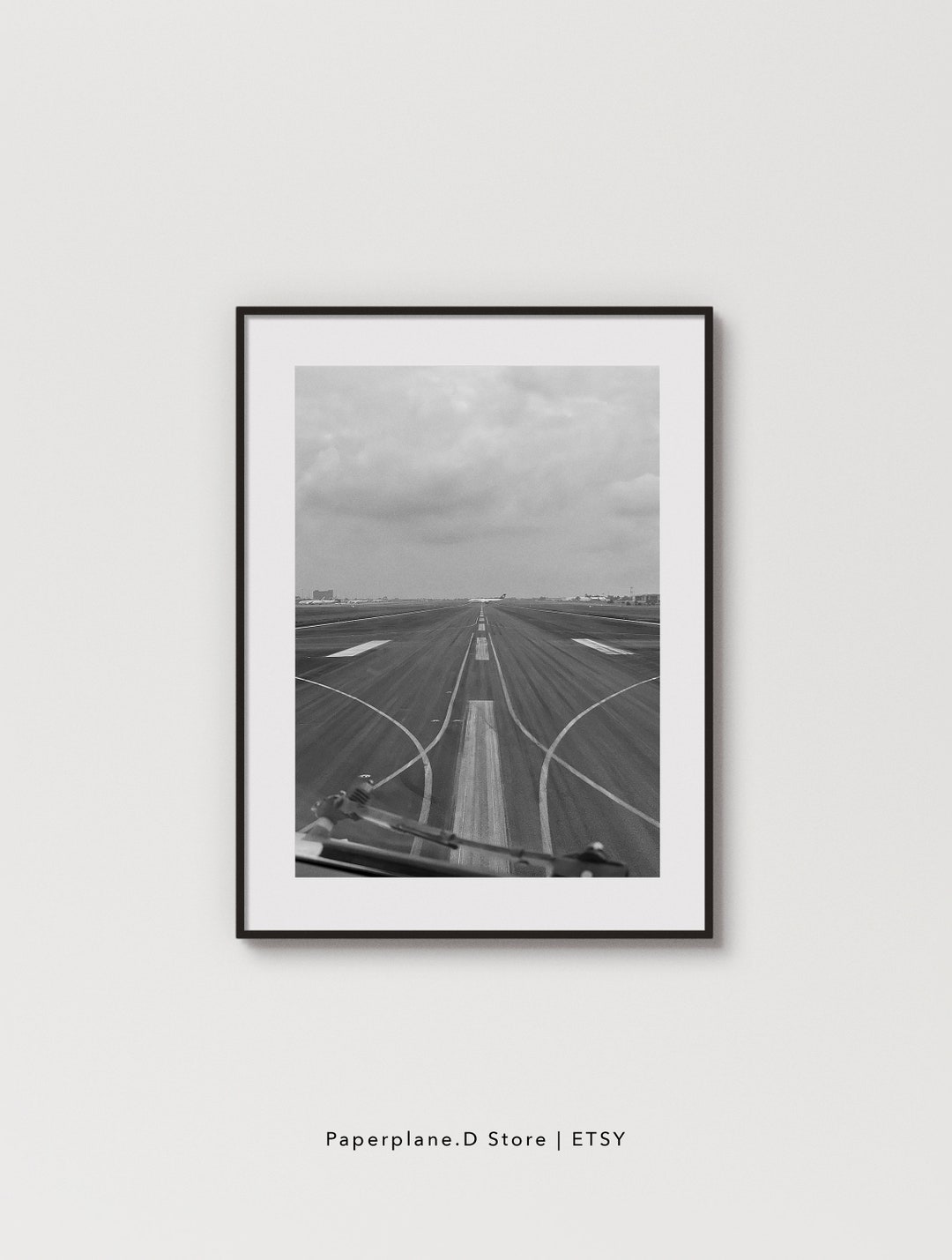 Runway - Instant Digital Download, Aviation Photography, Monochrome ...